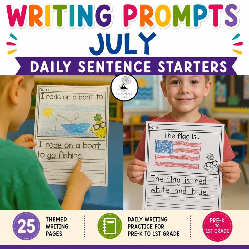 Kindergarten Writing Prompts | Fun Journal Pages for the Entire Year ...